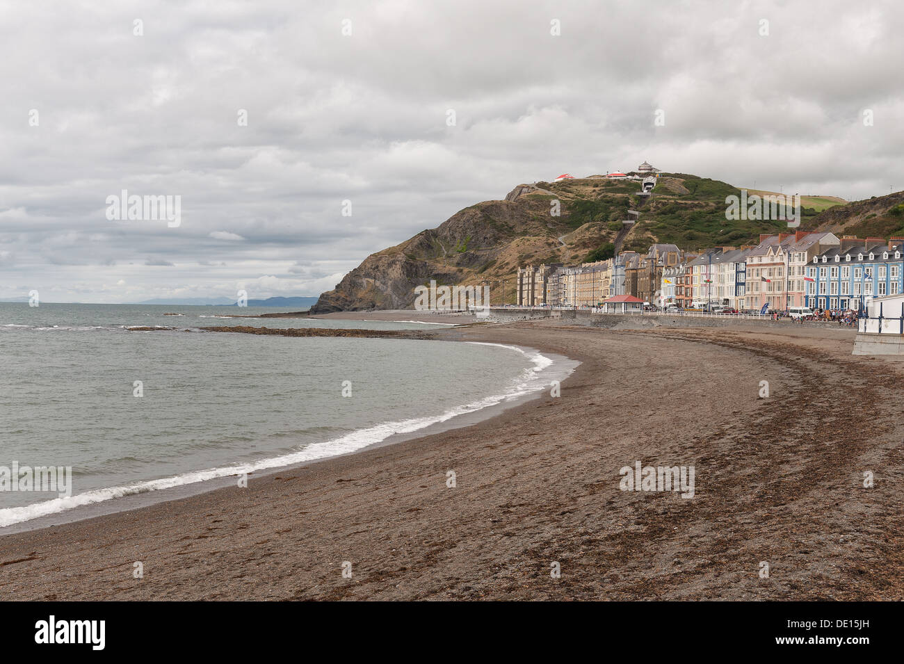 Aberystwyth seafront promenade Constitution Hill with its funicular ...