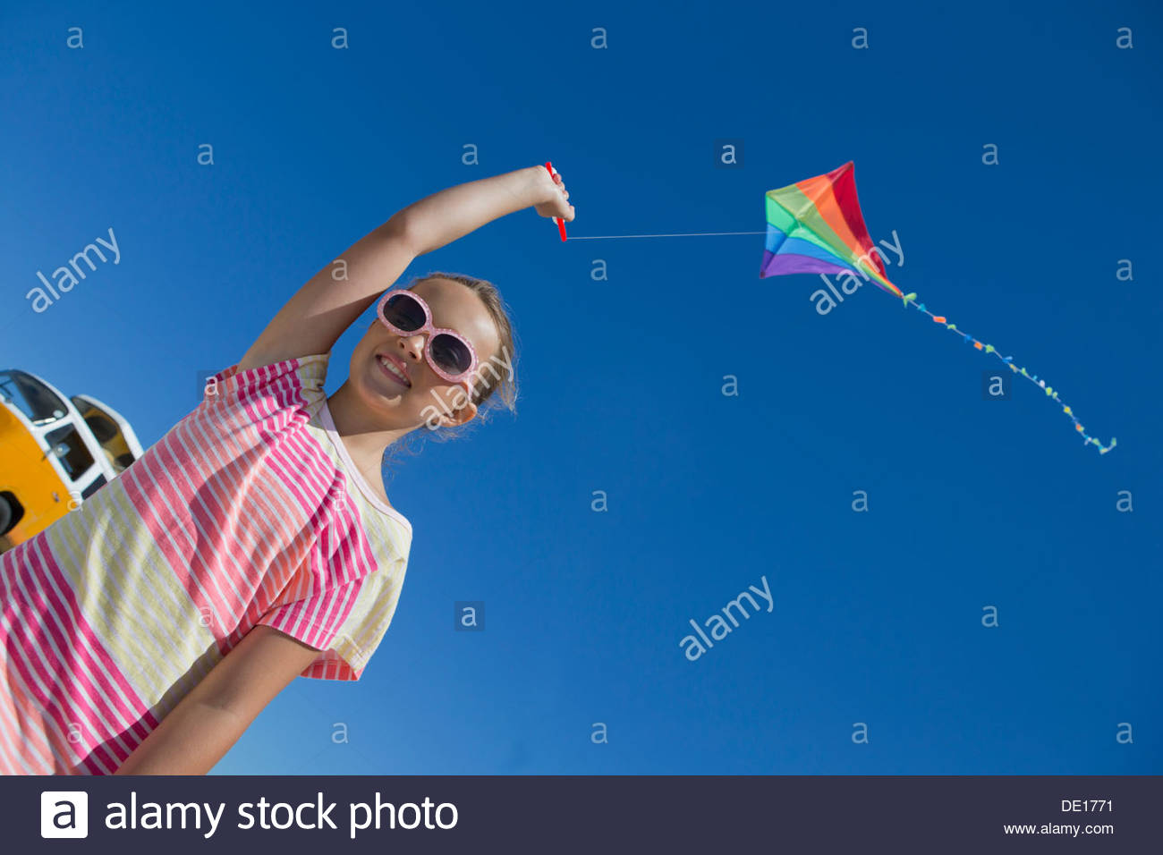 Girl Flying Kite Stock Photos & Girl Flying Kite Stock Images - Alamy