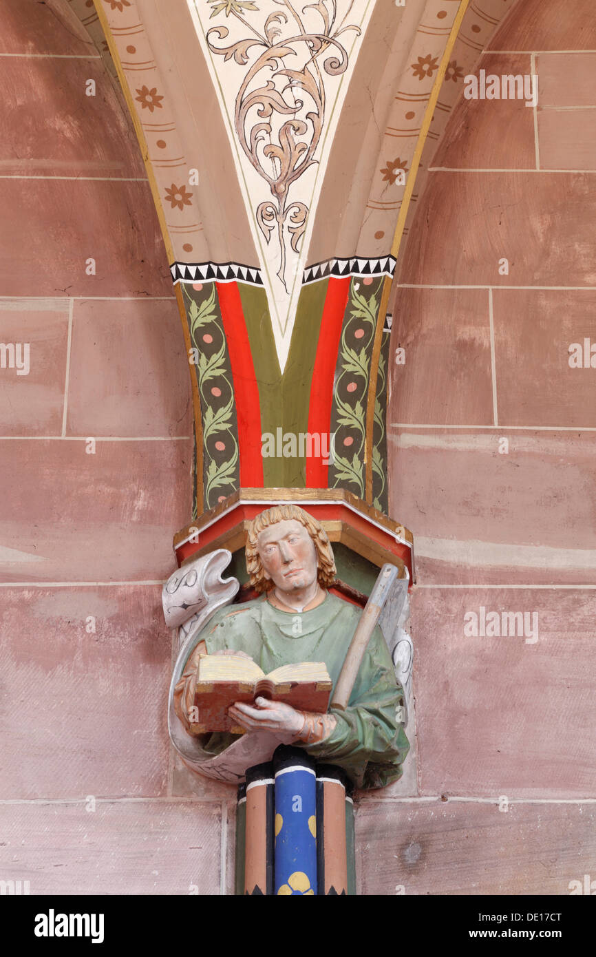 Figure of the Apostle Matthias, arch stop figure inside the Church of ...