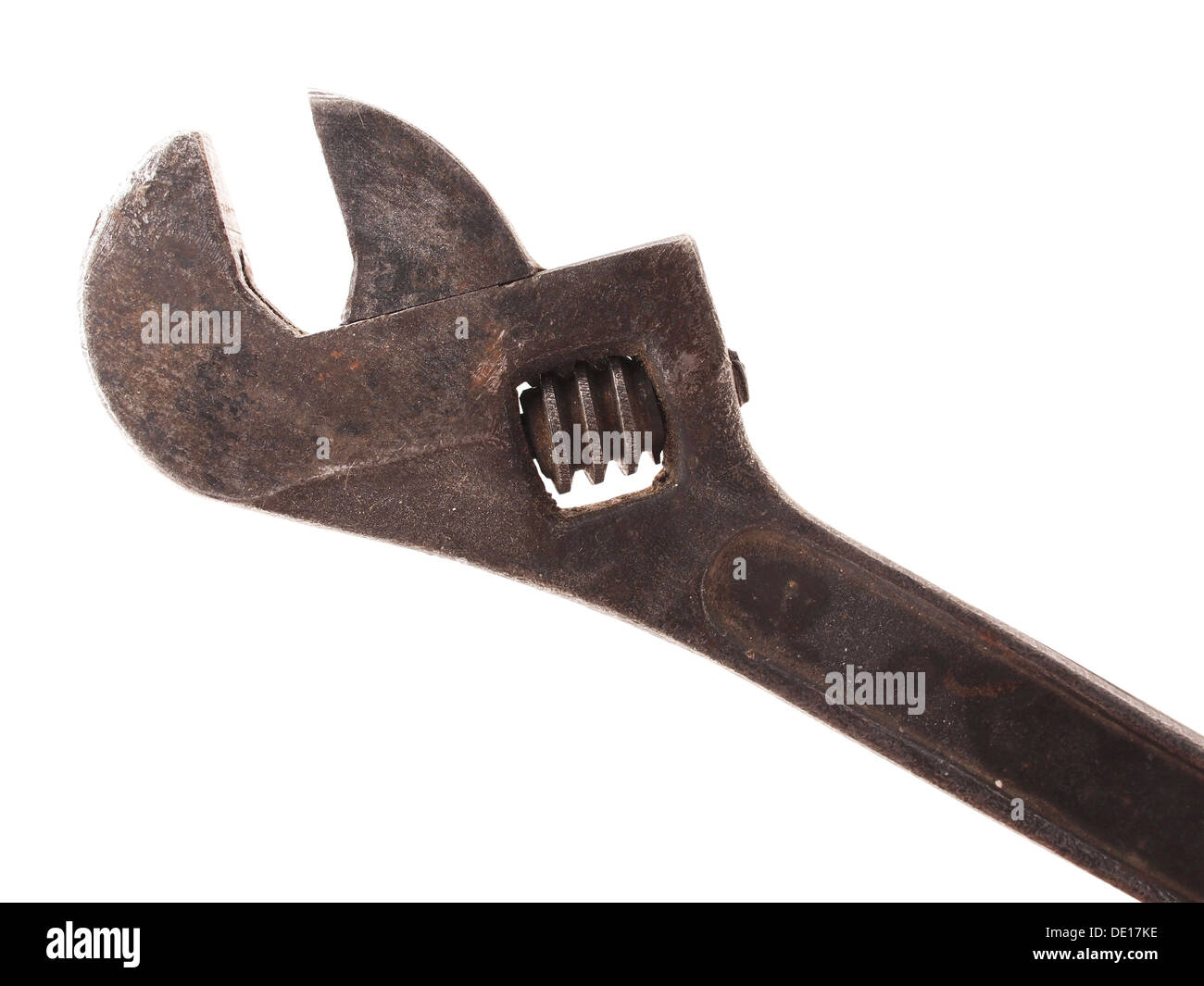 Old rusty wrench, isolated on white background Stock Photo - Alamy