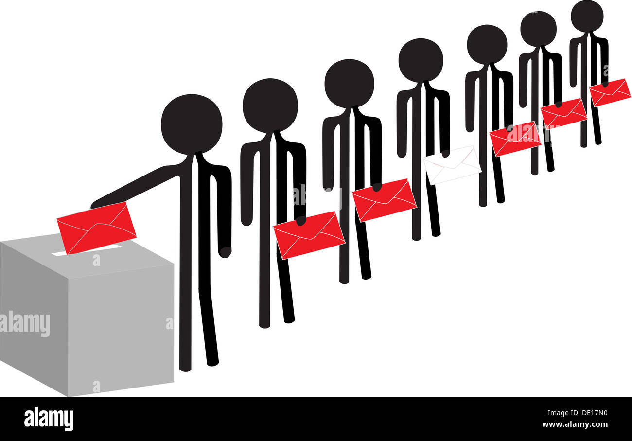 people in a row for voting Stock Photo - Alamy