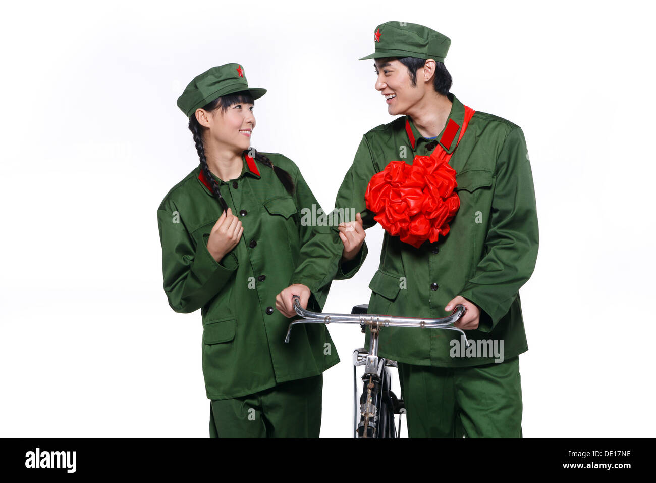 Young couple in uniform Stock Photo - Alamy