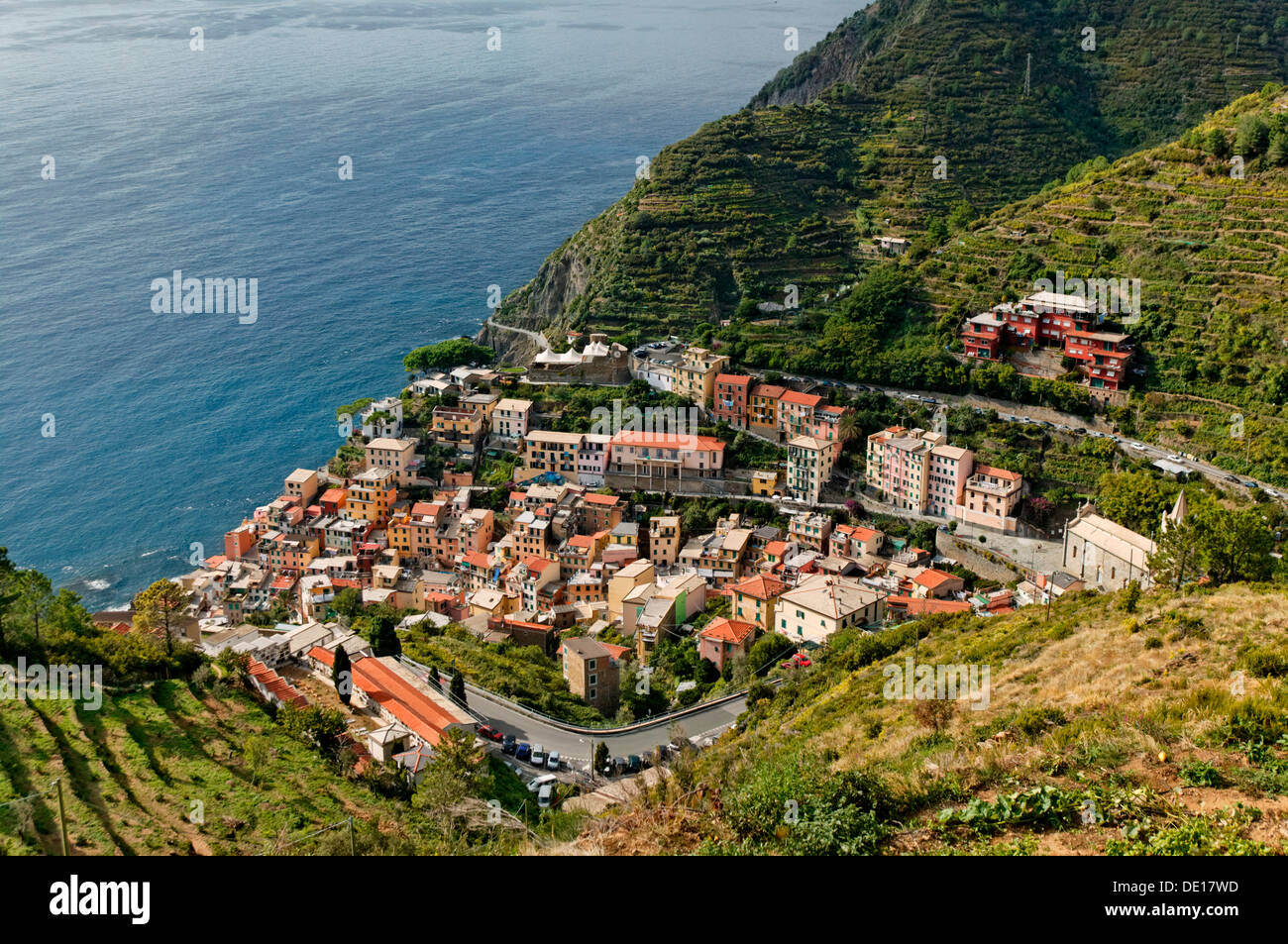 Village of Riomaggiore, Cinque Terre National Park, Gulf of Genoa ...