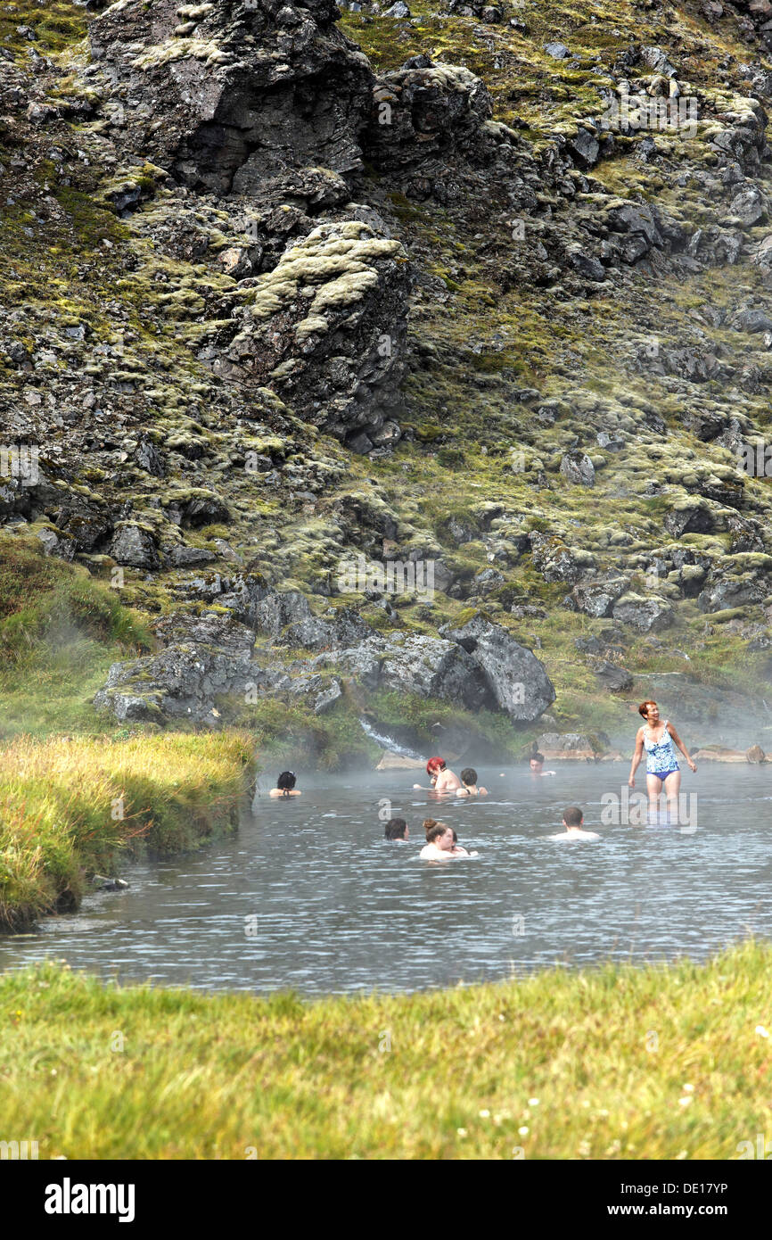 Hot spring or natural pool, Landmannalaugar Iceland Stock Photo - Alamy