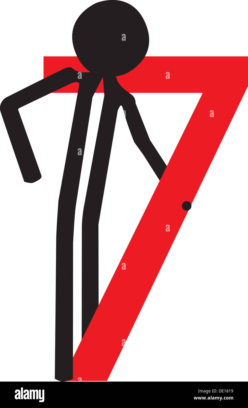 man with the number seven Stock Photo - Alamy