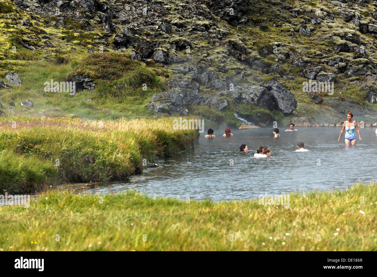 Hot spring or natural pool, Landmannalaugar Iceland Stock Photo - Alamy