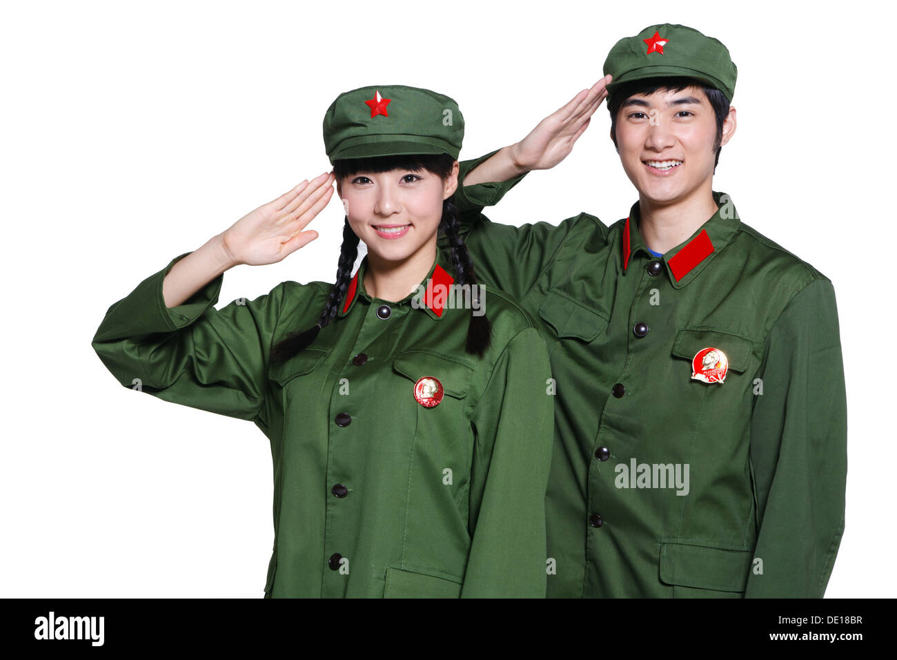 Young couple in uniform Stock Photo - Alamy