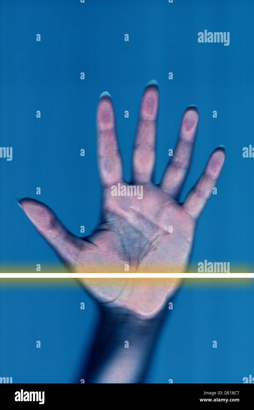 Scanning a female hand hi-res stock photography and images - Alamy