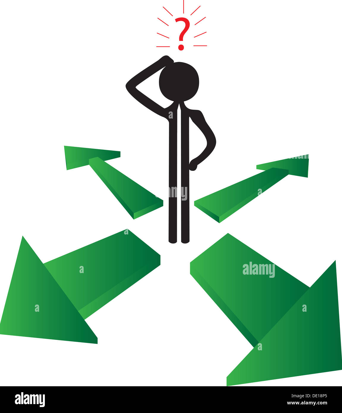 drawing of man with choice to success Stock Photo - Alamy