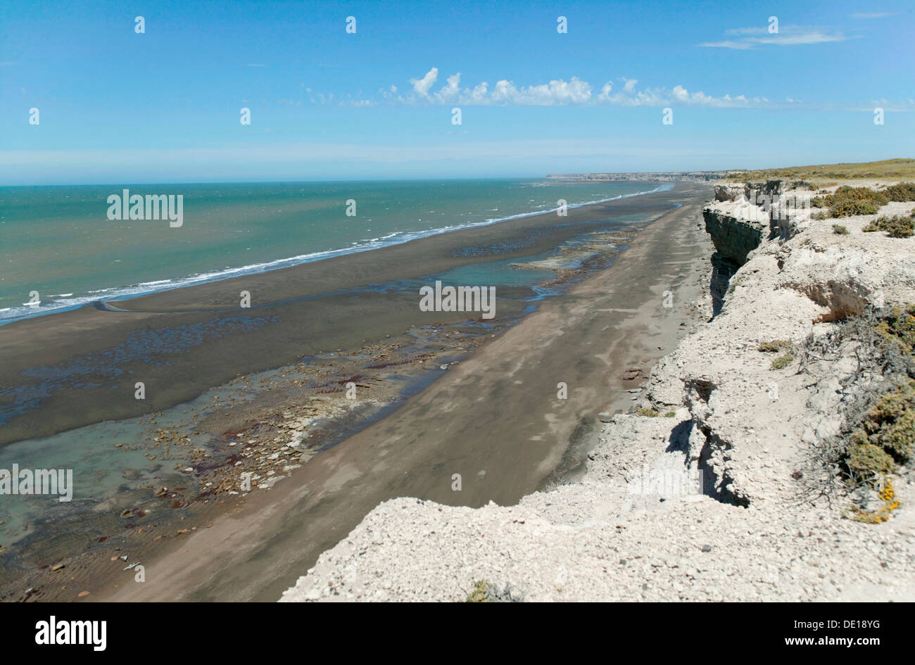 Coastline, Atlantic coast, Carmen de Patagones, Patagonia, Argentina ...