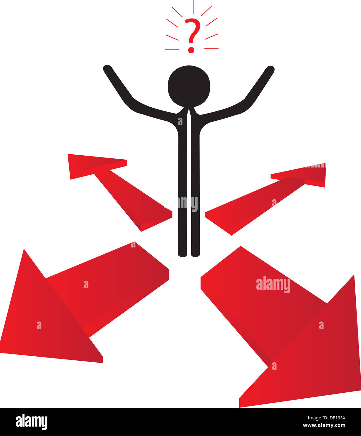 drawing of man with choice to success Stock Photo - Alamy