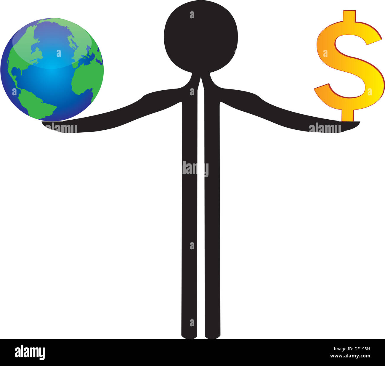 world in balance with the money Stock Photo - Alamy