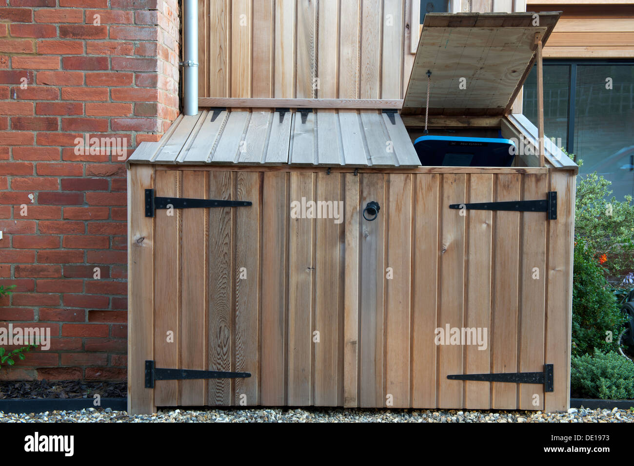 Domestic waste bin station Stock Photo - Alamy