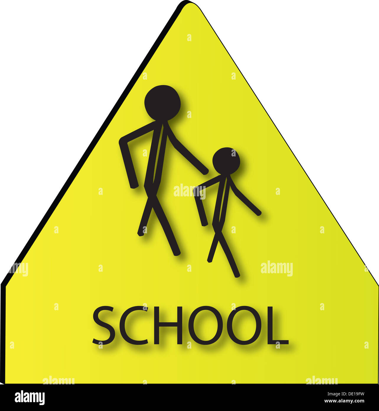 sign for school children in black and yellow Stock Photo - Alamy