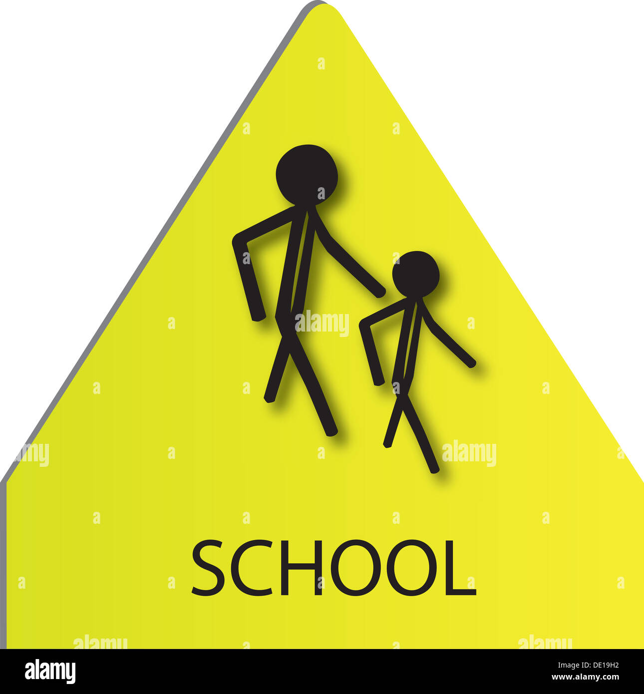 sign for school children in black and yellow Stock Photo - Alamy