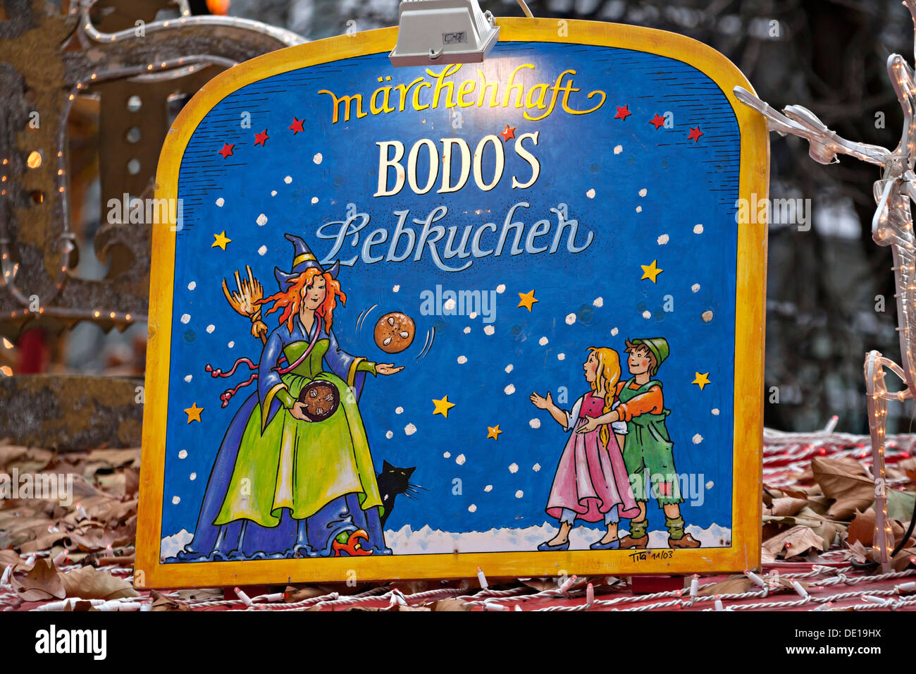 Christmas market sign and decorations, Munich Germany Europe Stock ...