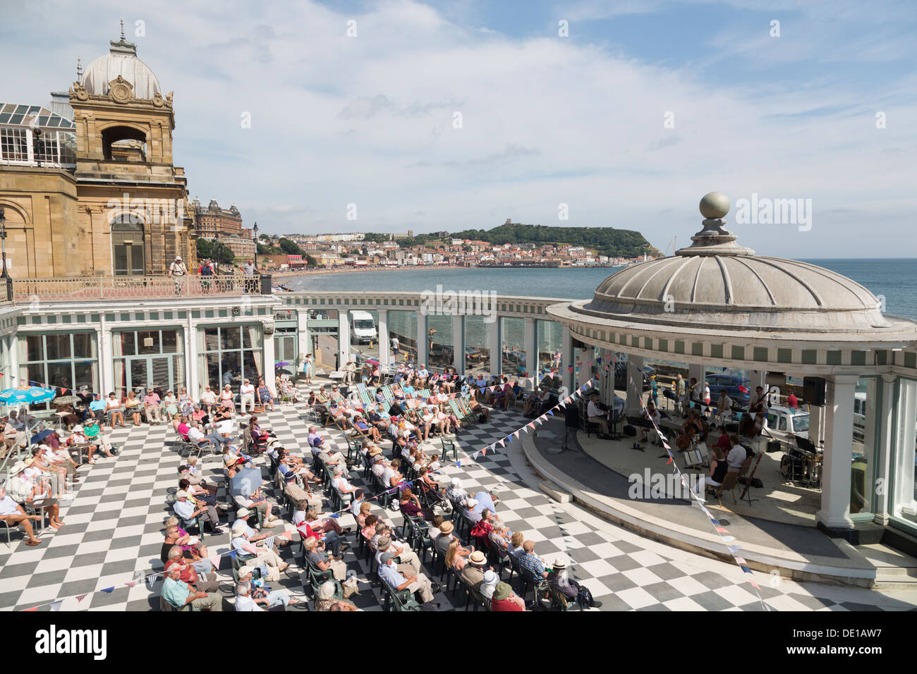 Scarborough, Yorkshire, the Spa pavillion with a concert taking place ...