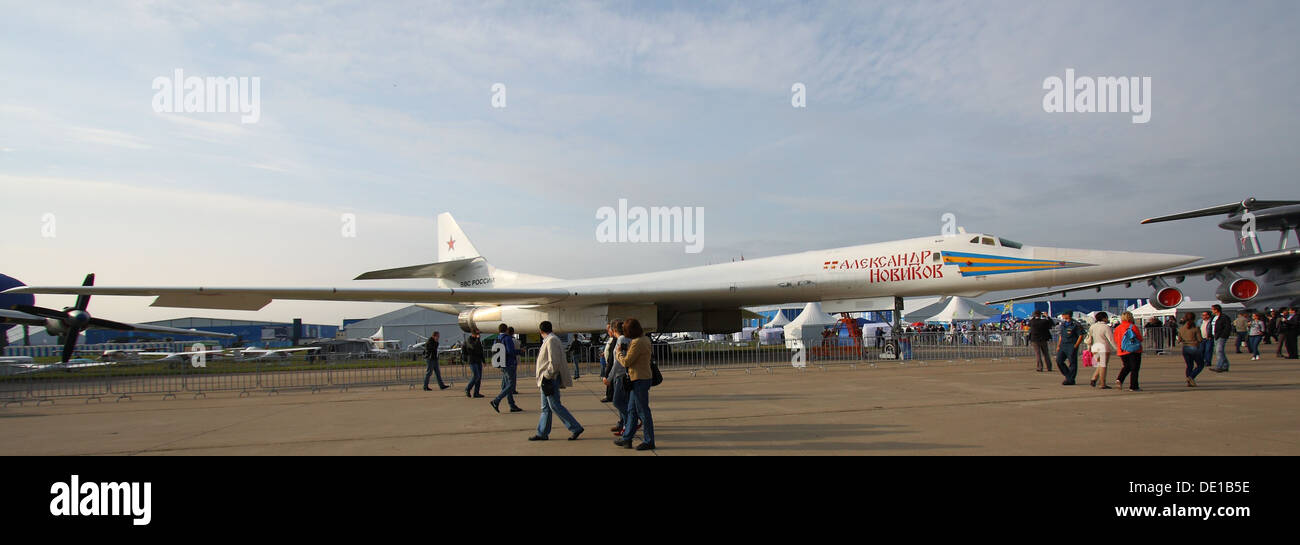 The Tupolev Tu-160, a Russian supersonic strategic bomber, was featured ...