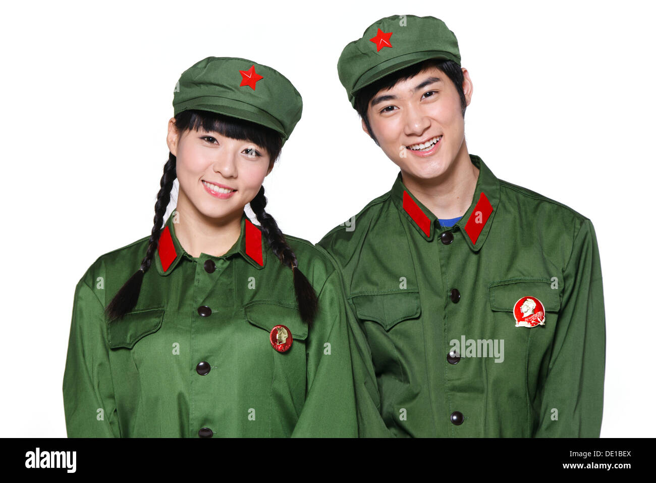 Young couple in uniform Stock Photo - Alamy