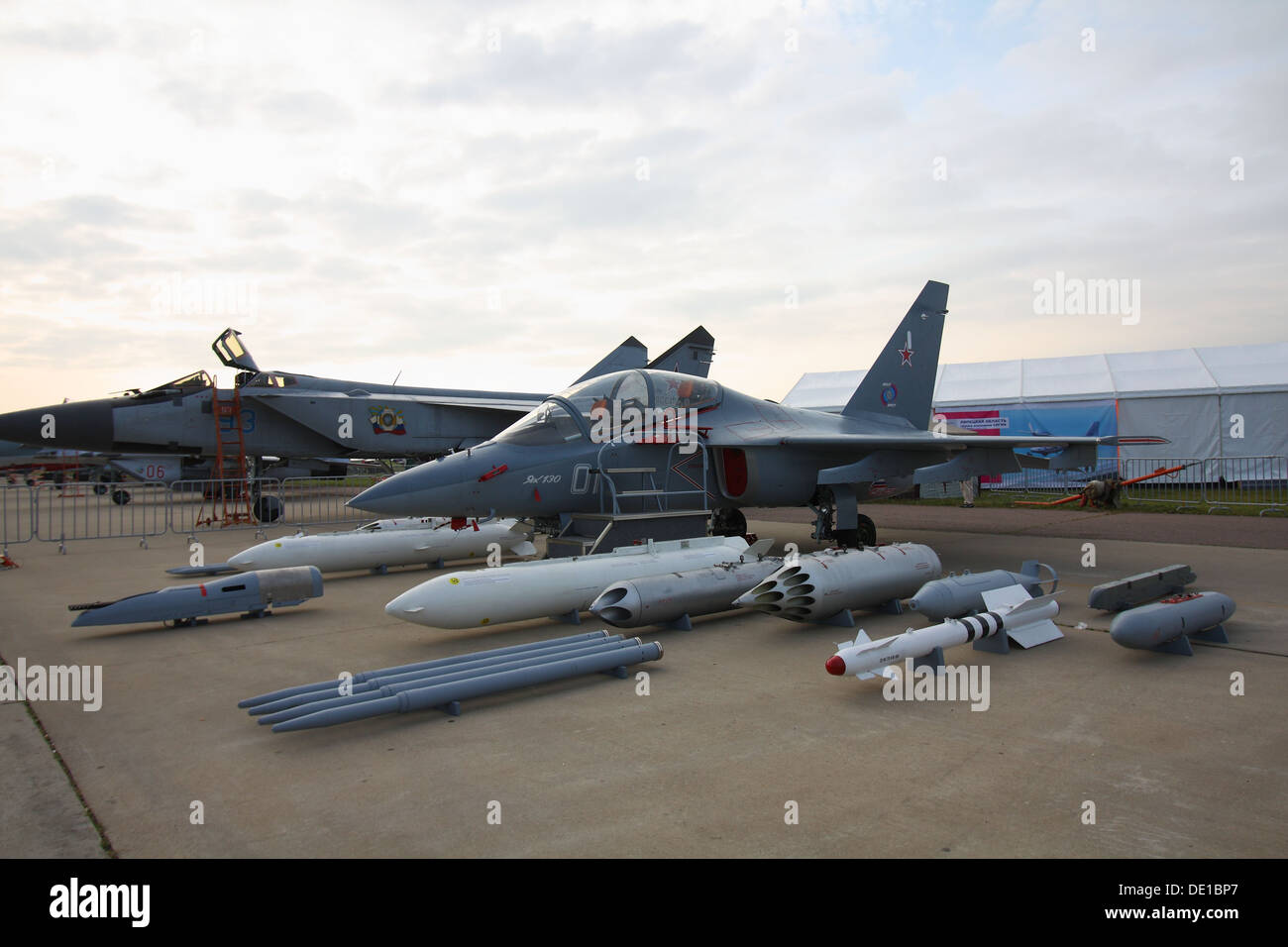 The Yakovlev Yak-130, a Russian advanced jet trainer, was displayed at ...
