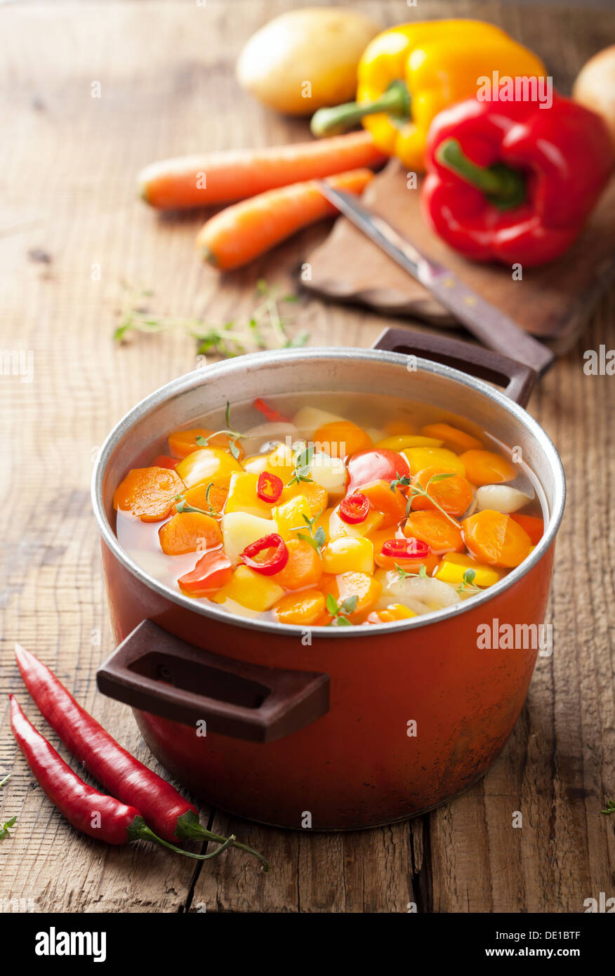 Red food in pot hi-res stock photography and images - Alamy