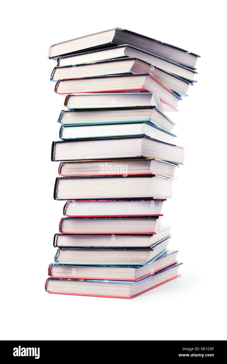 big pile of books isolated Stock Photo - Alamy