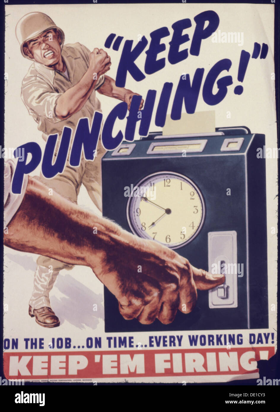This World War II-era propaganda poster encourages workers to stay ...