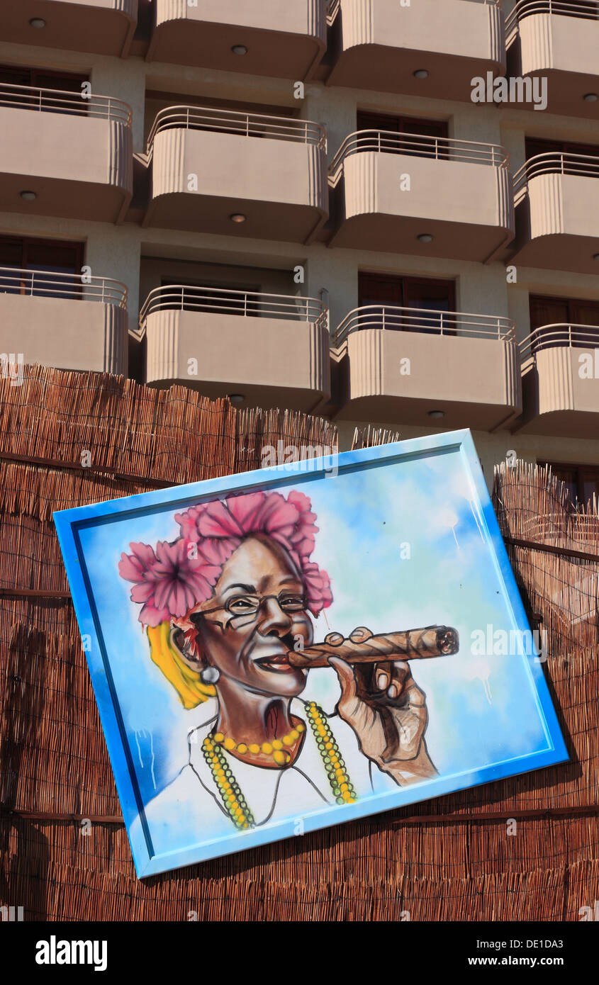 Cyprus, Larnaca, Home, Portrait, art, painting, picture, woman smoking ...