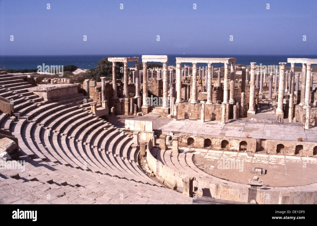 Roman amphitheatre leptis magna libya hi-res stock photography and ...