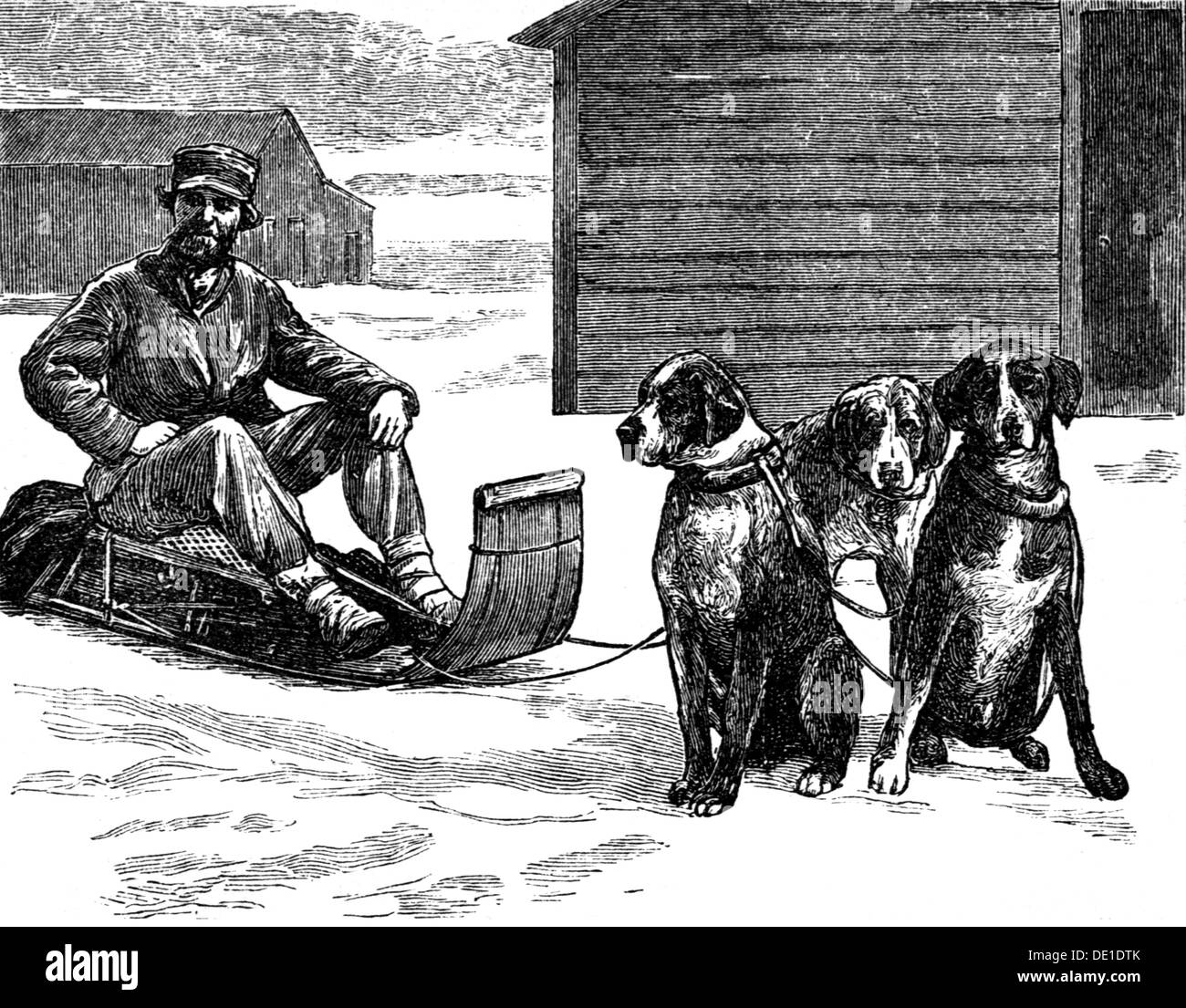 Wood sledges Black and White Stock Photos & Images - Alamy