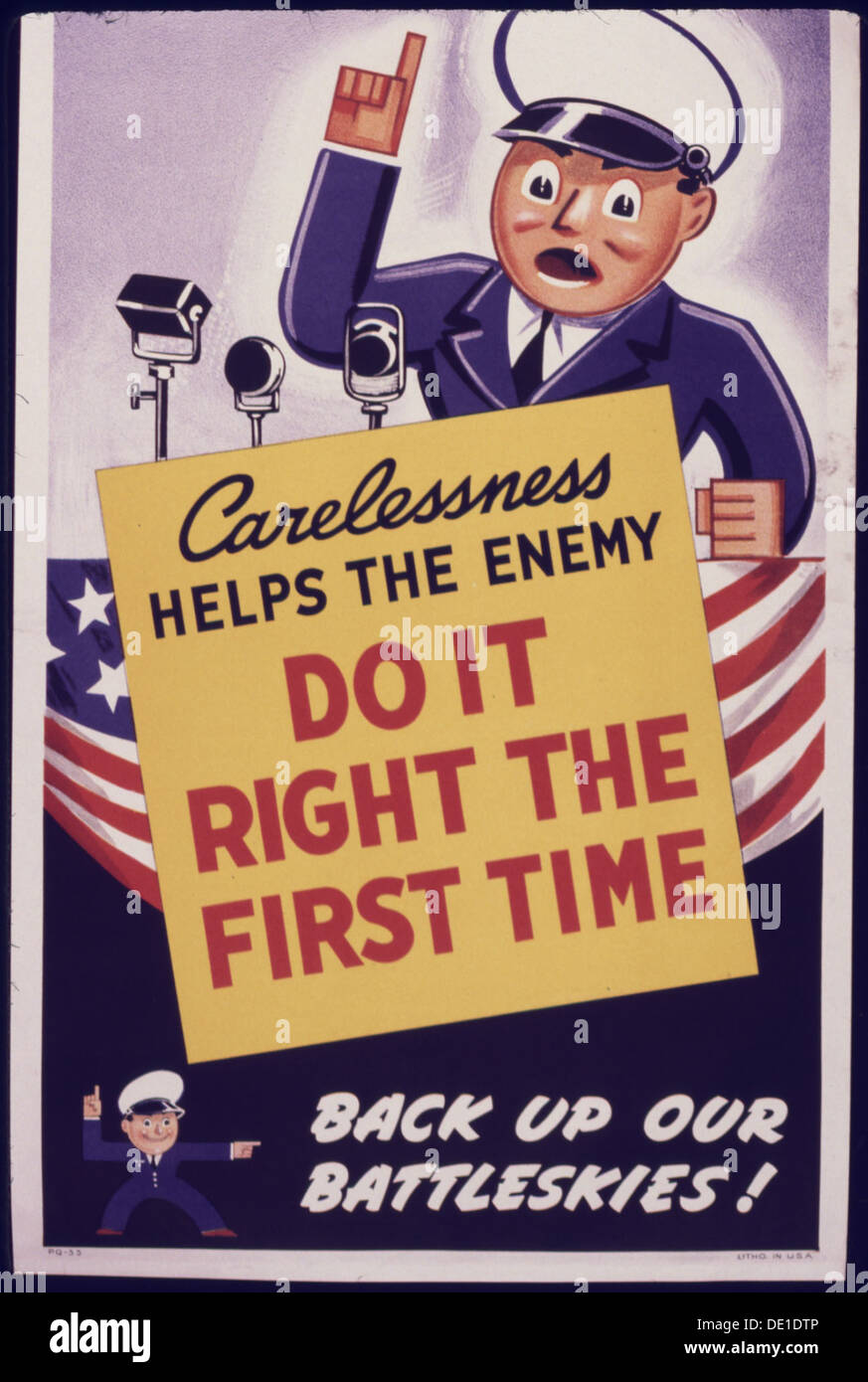 This World War II propaganda poster warns workers and military ...