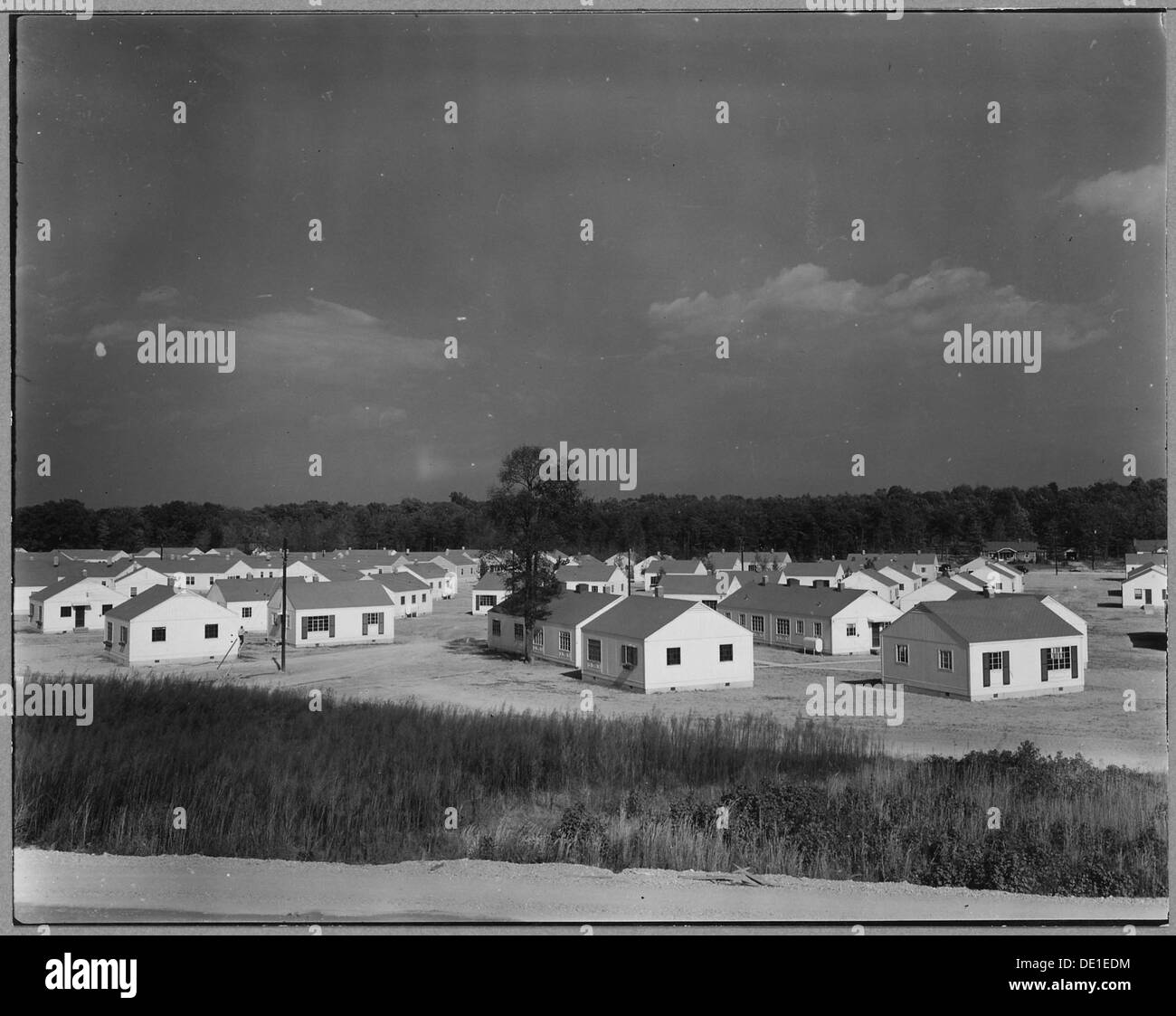 Prefabricated defense houses constructed by the Navy Department at ...