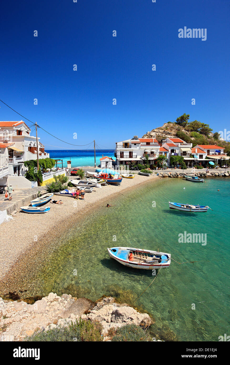 Kokkari village, one of the most popular tourist destinations in Samos ...
