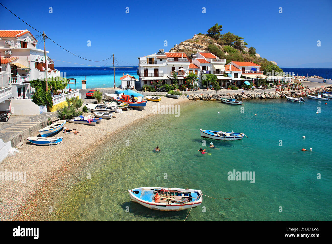 Kokkari village, one of the most popular tourist destinations in Samos ...