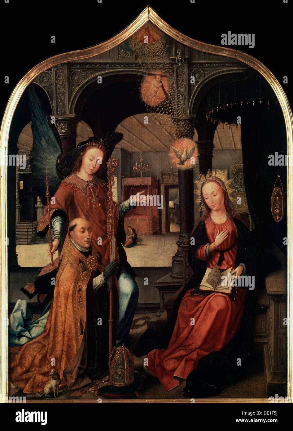 'The Annunciation', (Triptych, Central panel), 1517. Artist: Jean Bellegambe Stock Photo - Alamy