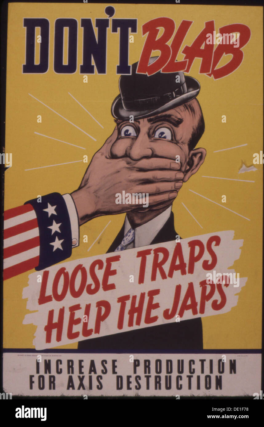 This World War II propaganda poster warns against careless talk ...