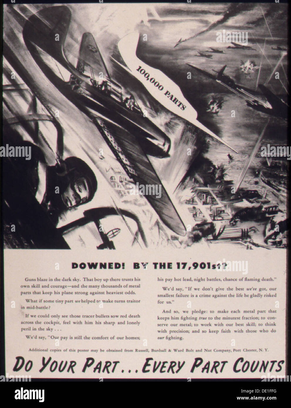 A World War II propaganda poster emphasizing the importance of each ...
