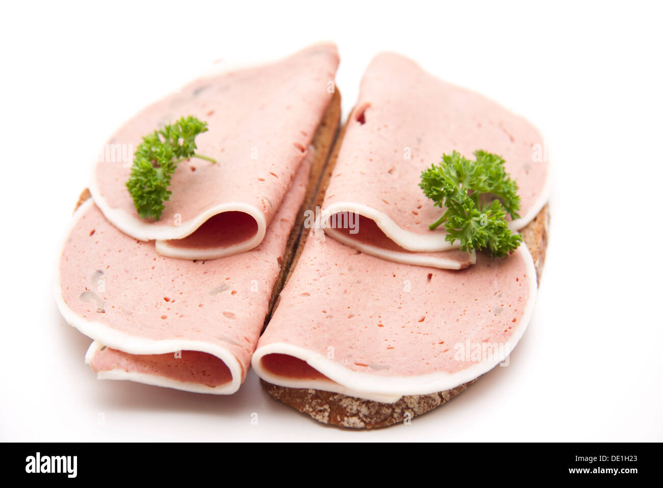 Liver pie with bread Stock Photo - Alamy