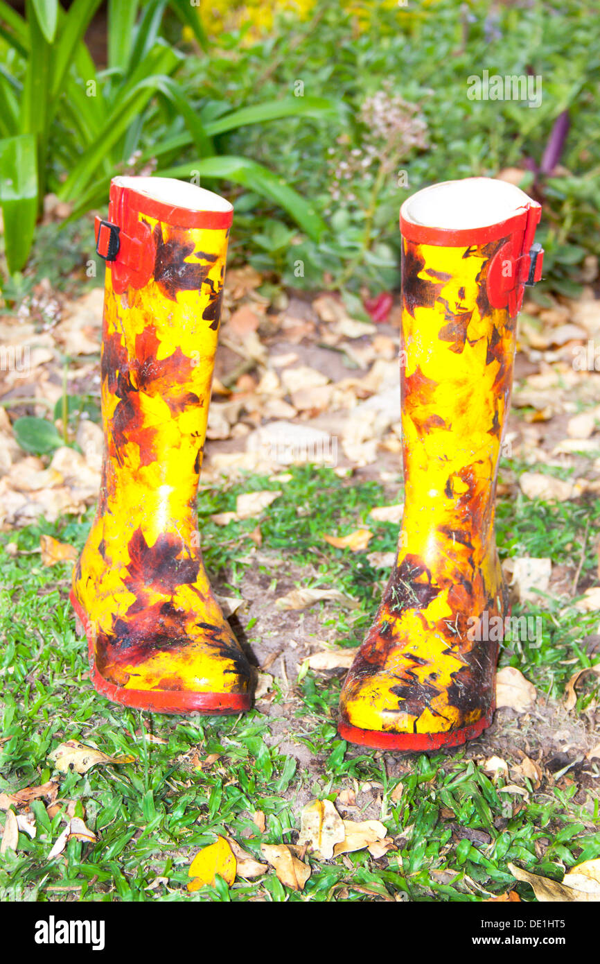 Garden pair wellies hi-res stock photography and images - Alamy