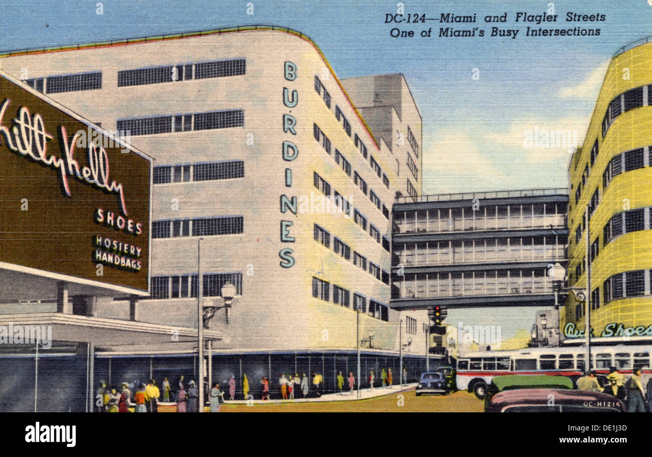Flagler street miami 1950s hi-res stock photography and images - Alamy