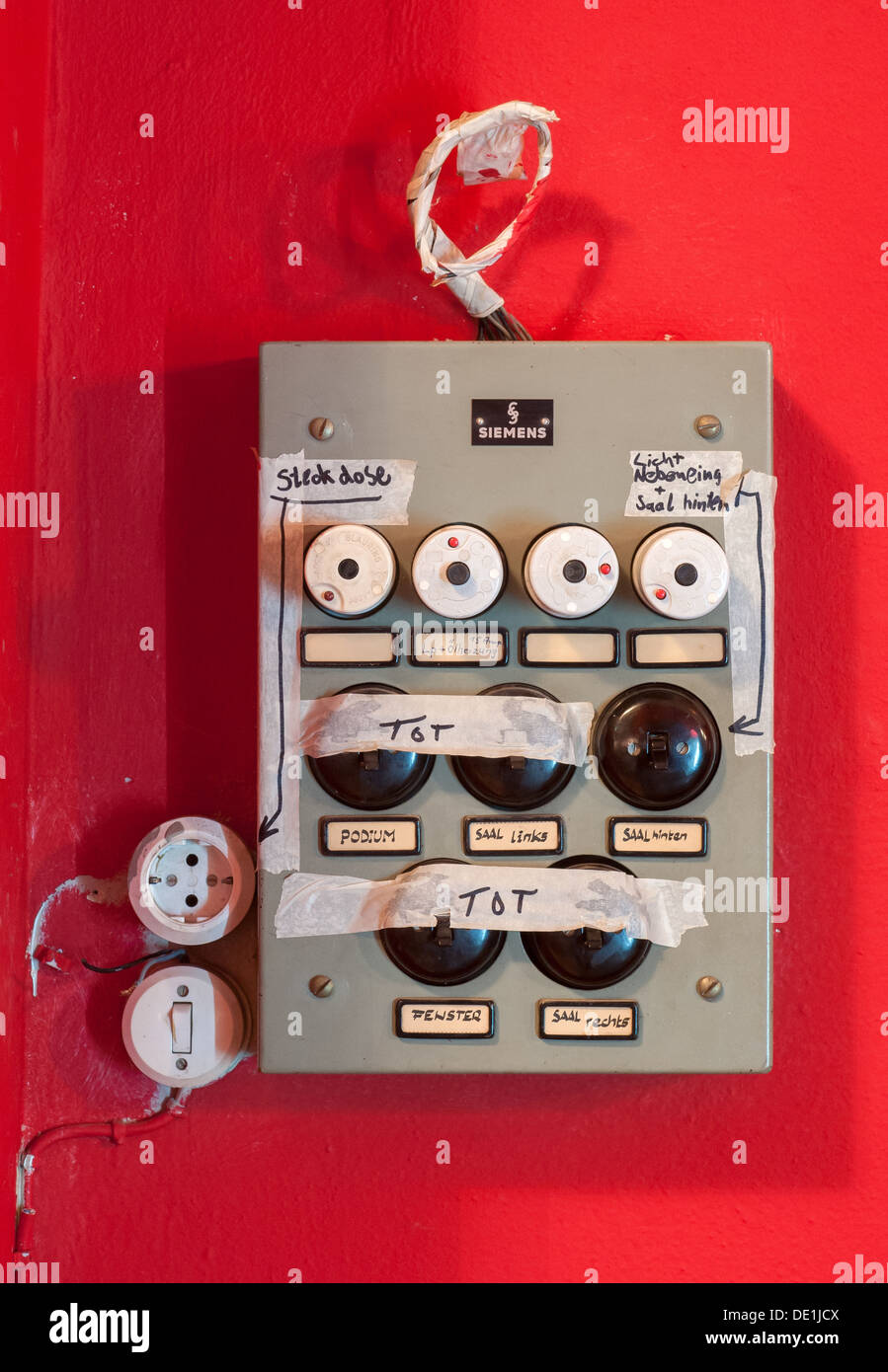 Berlin, Germany, fuse box in the audience hall of the theater 89 Stock ...