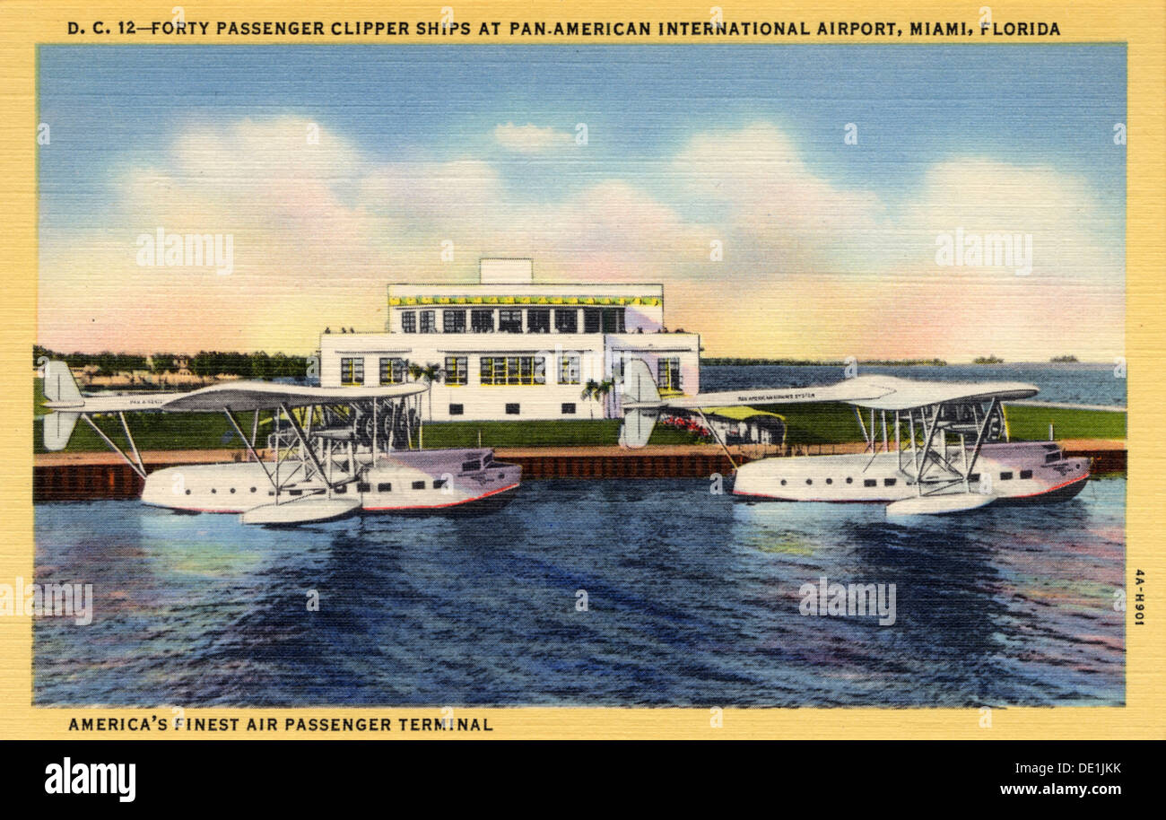 'Forty Passenger Clipper Ships at Pan-American International Airport ...