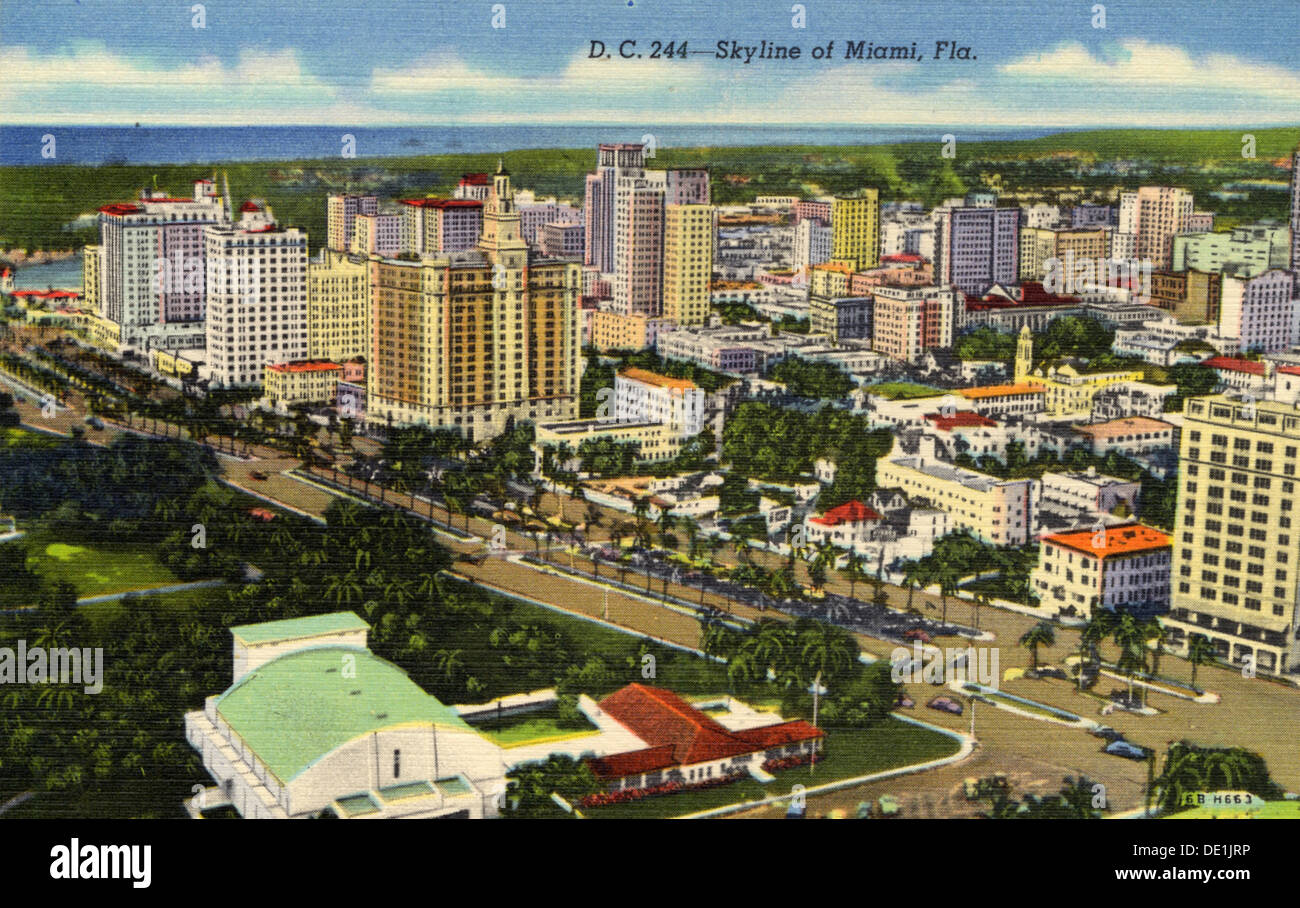 Skyline of Miami, Florida, USA, 1946. Artist: Unknown Stock Photo - Alamy