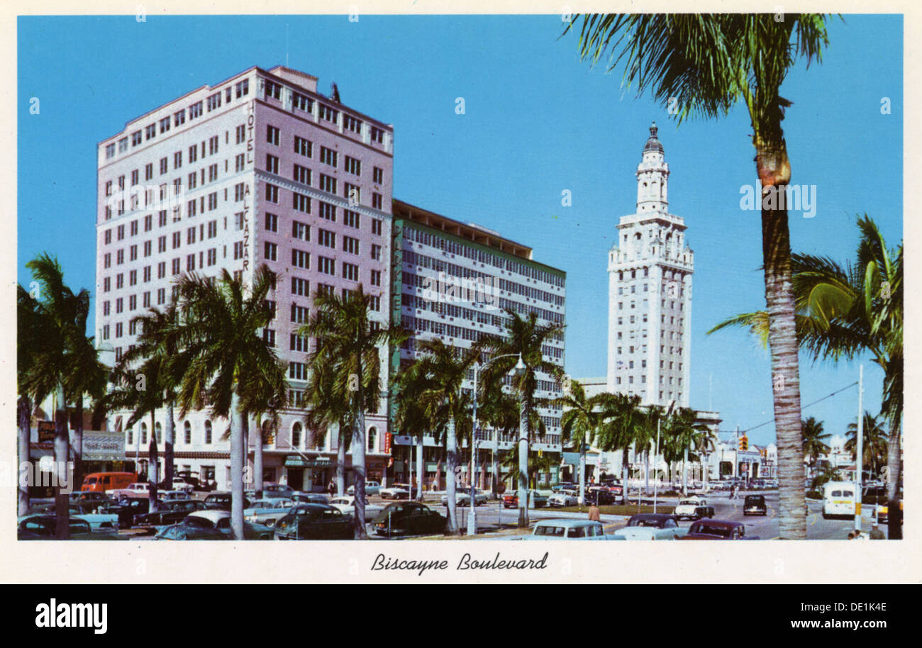 Biscayne Boulevard, Miami, Florida, USA, 1956. Artist: Unknown Stock ...