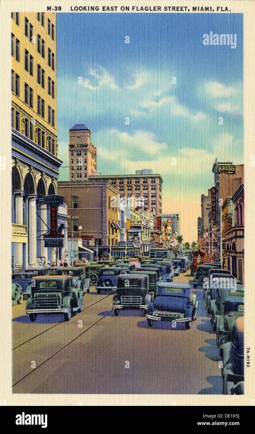 Flagler street miami 1930s hi-res stock photography and images - Alamy
