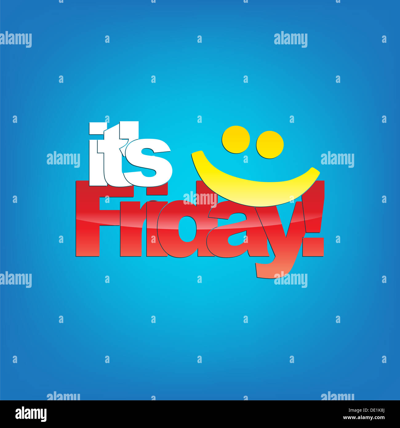 It's Friday! Yellow smiley face. Typography background Stock Photo - Alamy