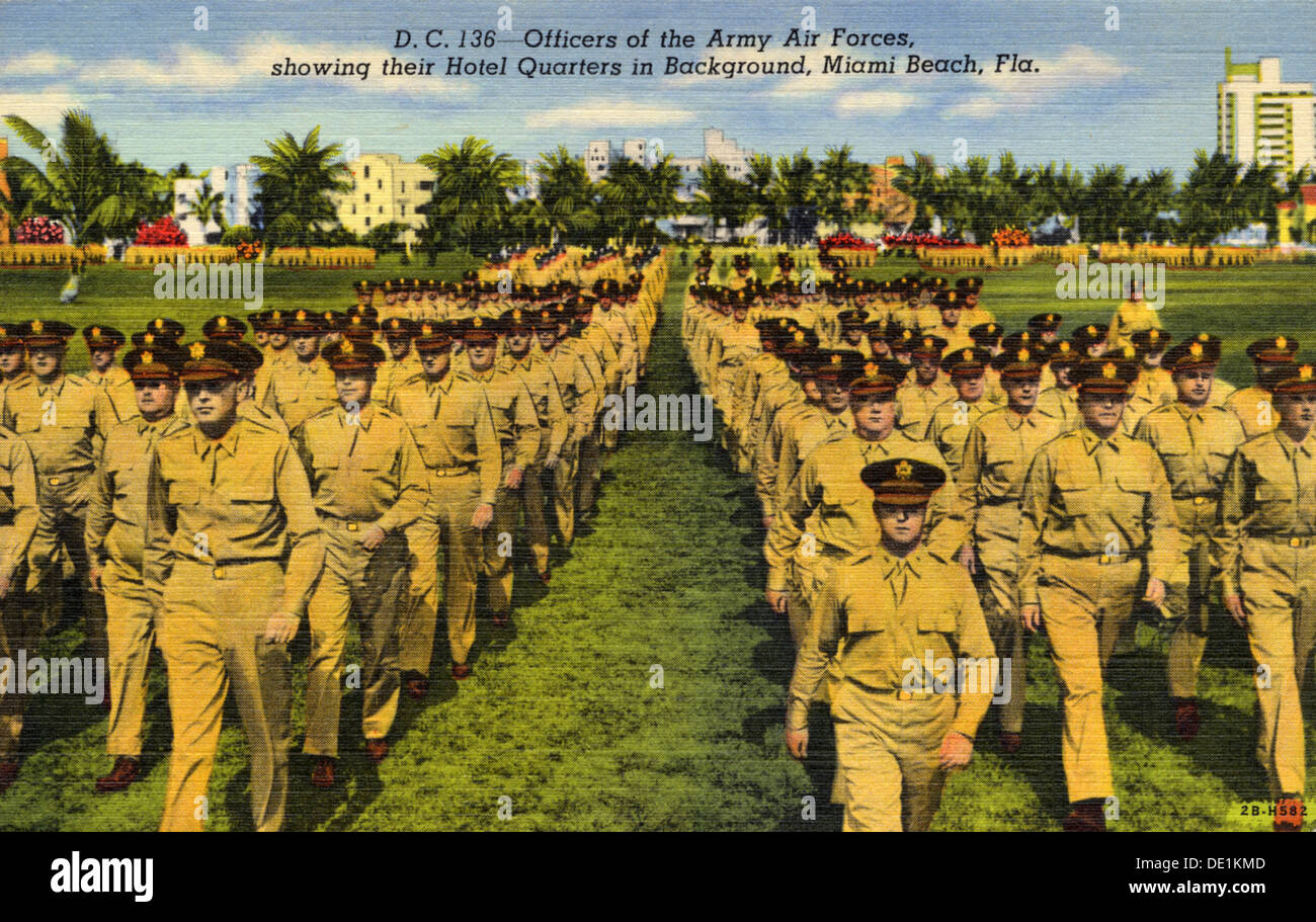 Officers of the Army Air Forces, Miami Beach, Florida, USA, 1942 ...