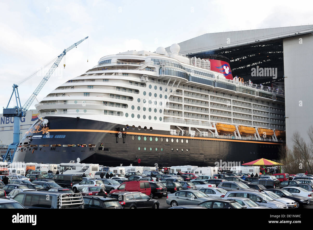 Papenburg, Germany, cruise ship Disney Fantasy at the Meyer shipyard in ...