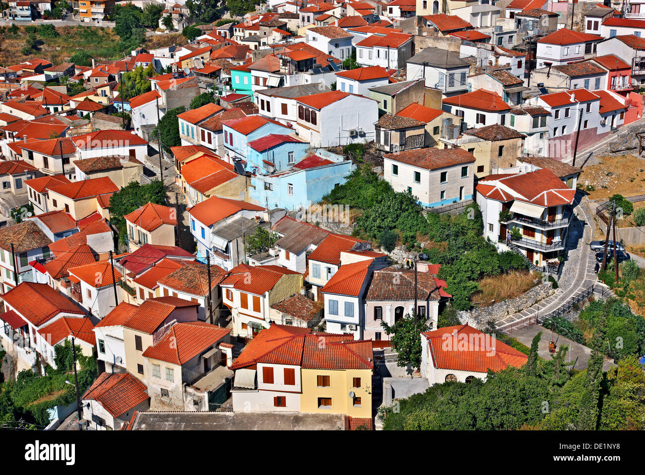 Old street of samos town hi-res stock photography and images - Alamy