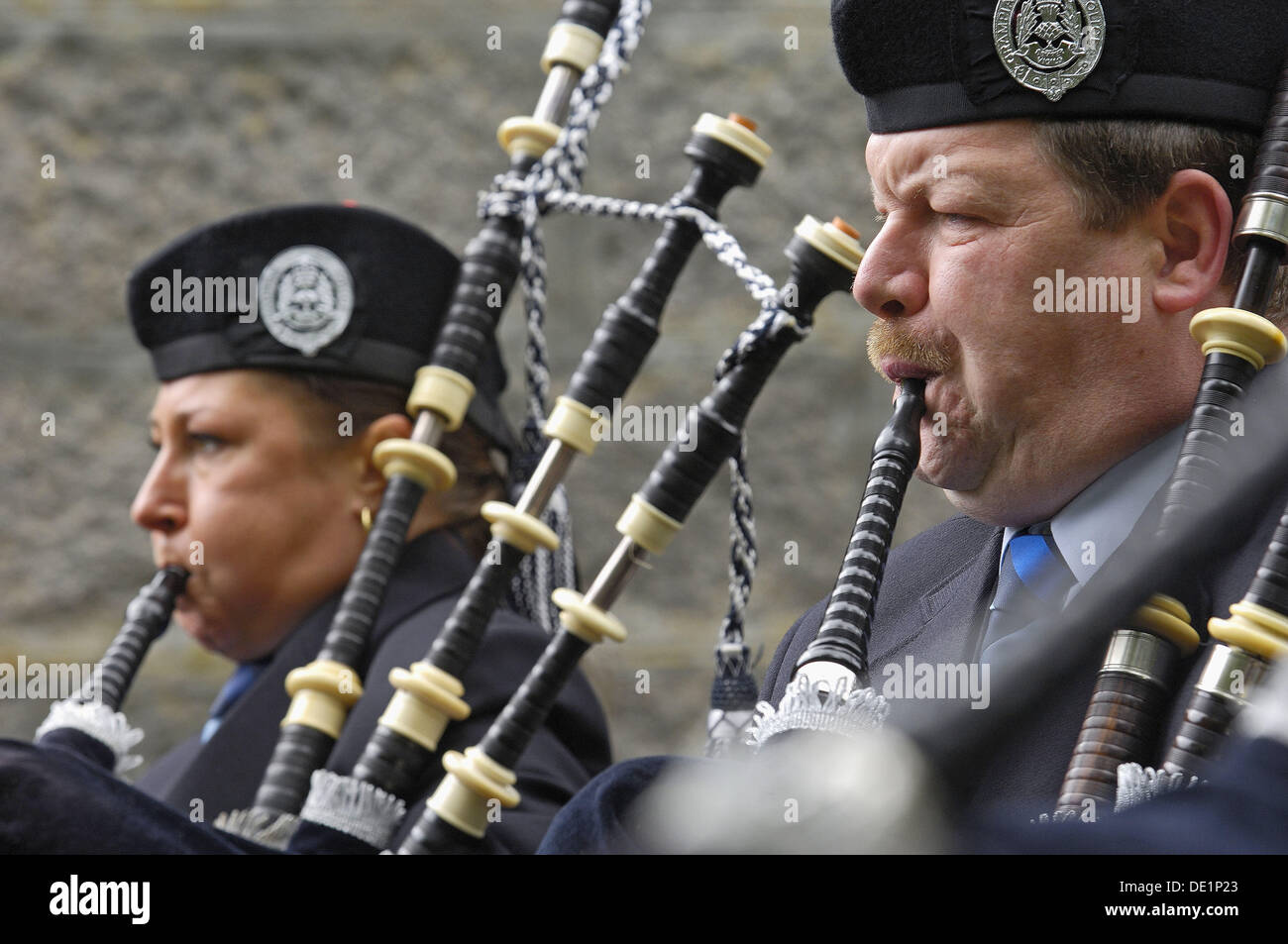The Grampian Police Pipe Band at Balmoral Castle, Aberdeenshire ...